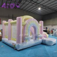 China Commercial Inflatable Rainbow Bounce House Party Rainbow Bouncy House Combo for sale