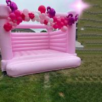 China Commercial Grade Light Pastel Color Bounce House Inflatable Jumping White Bouncy for sale