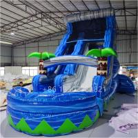 China Customized Heavy Duty Inflatable Slide Outdoor Commercial Water Slide With Pool for sale