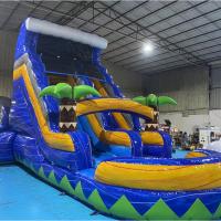 China Customized Heavy Duty Inflatable Slide Outdoor Commercial Water Slide With Pool for sale
