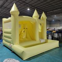 China Inflatable White Wedding Bounce House with Blower PVC Bouncy Castle Jumping Bed for Parties for sale