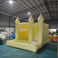China Inflatable White Wedding Bounce House with Blower PVC Bouncy Castle Jumping Bed for Parties for sale