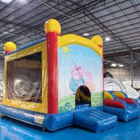 China Outdoor Cartoon Theme Jumping Castle Rental Inflatable Castle With Slide for sale