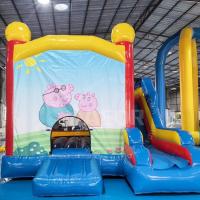 China Outdoor Cartoon Theme Jumping Castle Rental Inflatable Castle With Slide for sale