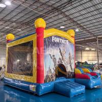 China Outdoor Cartoon Theme Jumping Castle Rental Inflatable Castle With Slide for sale