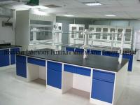 China Hight Adjustable Laboratory Desk Furniture Island Bench 2 Layers Reagent Shelf for sale