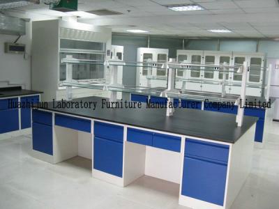 China Hight Adjustable Laboratory Desk Furniture Island Bench 2 Layers Reagent Shelf for sale