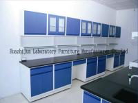 China Hight Adjustable Laboratory Desk Furniture Island Bench 2 Layers Reagent Shelf for sale