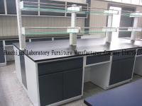 China Hight Adjustable Laboratory Desk Furniture Island Bench 2 Layers Reagent Shelf for sale