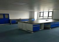 China Chemical Wood Lab Furniture , Laboratory Island Bench With Reagent Shelf for sale
