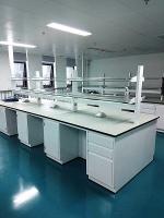 China College Steel Chemistry Lab Furniture / Laboratory Workbench With Reagent Shelves for sale