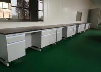China White Wood Lab Workbench Furniture With Steel Frame For High School / Hospital for sale