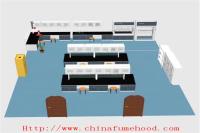 China Aluminium Alloy Handle Wood Lab Bench Furniture Epoxy Resin Powder Coating for sale