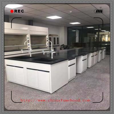 China Heavy Chemical Laboratory Furniture  / Lab Tables Work Benches With Faucet for sale