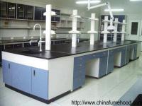 China Laboratory Furniture Wall Casework Bench With Full Steel Reagent Rack for sale
