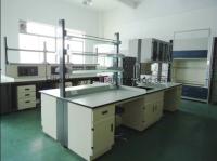 China Food Industry Laboratory Working Table Steel Furniture With Reagent Rack for sale
