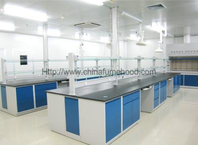 China Cold Rolled Steel Lab Furniture Island Bench Smooth Frame 3000*1500*850mm for sale