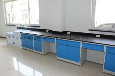 China Customized Color Steel Lab Furniture , Epoxy Resin Tops Lab Tables Work Benches for sale