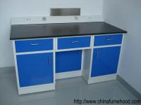 China Hight Adjustable Steel Lab Furniture , Laboratory Wall Bench With Reagent Shelf for sale