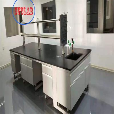 China Customized Blue White Steel And Wood Chemistry Lab Furniture Laboratory Workench Manufacturers for sale