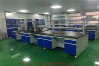 China Fireproof Standard  Steel And Wood Lab Island Bench  /  Laboratory Workbench Furniture for sale