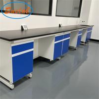 China Blue Practical Lab Workstation Bench , Multifunctional Lab Working Table for sale