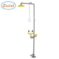 China Vertical Portable Lab Emergency Shower , Wall Mounted Eye Shower For Laboratory for sale