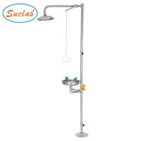 China Vertical Portable Lab Emergency Shower , Wall Mounted Eye Shower For Laboratory for sale