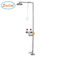 China Vertical Portable Lab Emergency Shower , Wall Mounted Eye Shower For Laboratory for sale