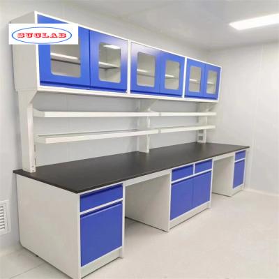 China Customized Made Hospital Full Steel Lab Island Bench with Export Plywood Packaging for sale
