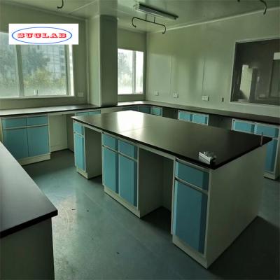 China Fast Installation Blue or White Chemistry Lab Furniture  Laboratory Workbench with Sand Blasting for sale
