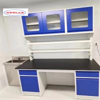 China Fast Installation Blue or White Chemistry Lab Furniture  Laboratory Workbench with Sand Blasting for sale