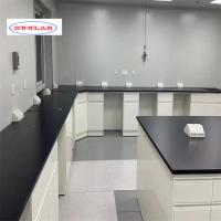 China Full Steel Chemistry Lab Bench made with Standard Specifications and 2 Rails for sale