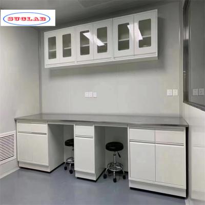 China White Chemistry Lab Bench Laboratory  Casework with Number of Rails as Drawing for sale