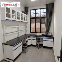 China As Drawing Chemistry Lab Workbench with Number of Holes Compartments and Shelves for sale