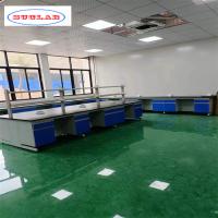 China As Drawing Chemistry Lab Workbench with Number of Holes Compartments and Shelves for sale