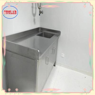 China Polished Stainless Steel Lab Bench With Drawing Cabinets 1500*750*900MM for sale
