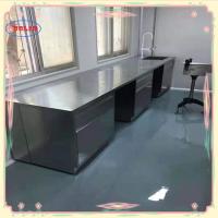 China Polished Stainless Steel Lab Bench With Drawing Cabinets 1500*750*900MM for sale