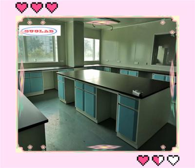 China Steel  Drawer Chemistry Lab Bench Laboratory Furniture with Phenolic Worktop 150cm X 75cm X 90cm for sale