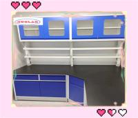 China Cold Rolled Steel Chemistry Lab Bench For Goverment Frame With Adjustable Glass Shelf for sale