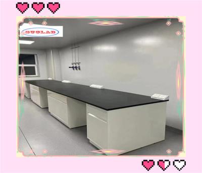 China Solid Chemistry Lab Bench With Adjustable Glass Shelf Server Type 12mm Thick Glass Shelf for sale