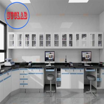 China L*1500/750 W *800/850mm H Or Customizable Lab Benches with Shelves and C-shared Handle for sale