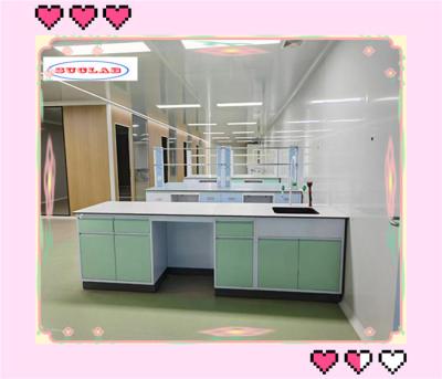 China Cold-rolled Steel Frame Chemistry Lab Furnitures with Glass Shelf for sale
