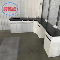 China Lab Furnitures Price Cold-rolled Steel Frame with 12mm Thick Glass Shelf for Laboratory for sale