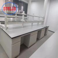 China Stainless Steel Hinge Chemistry Lab Bench Laboratory Desks And Workstations With Steel Cabinet Solution for sale