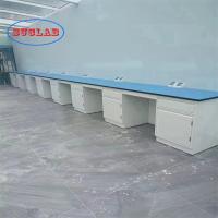 China Versatile Lab Benches Chemical Lab Furnitures With Splash Proof Box Safeguard Cover Phenolic  Counter Tops for sale