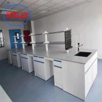 China Chemistry Lab Bench Lab Furniture Manufacturers Reagent Racks Cold-Rolled Steel Lab Benches with Adjustable Glass Shelf for sale