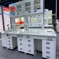 China Custom Color Chemistry Lab Bench With Steel Base Cabinet for sale