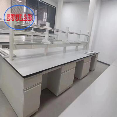 China Yellow Chemistry Lab Workbench With Insertion Aluminum Alloy Handle And Reagent Racks for sale