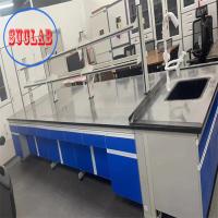 China Fireproof Laboratory Tables With Chemical Resistant Laminate Phenolic Resin Work Surface DTC105 DEG Hinges for sale